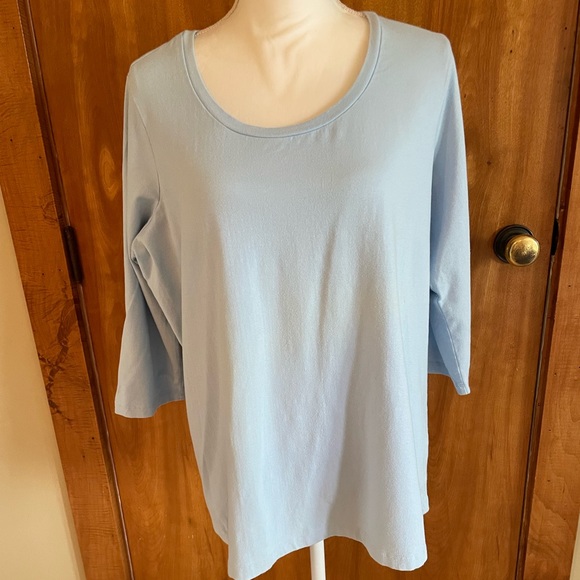 Denim&Co | Tops | Denimco Womans Top Light Blue 34 Sleeves X | Poshmark